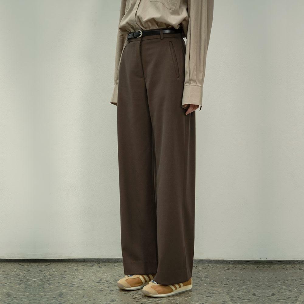 SIPT7053 standard wide slacks_Dark brown - HAGO(하고)