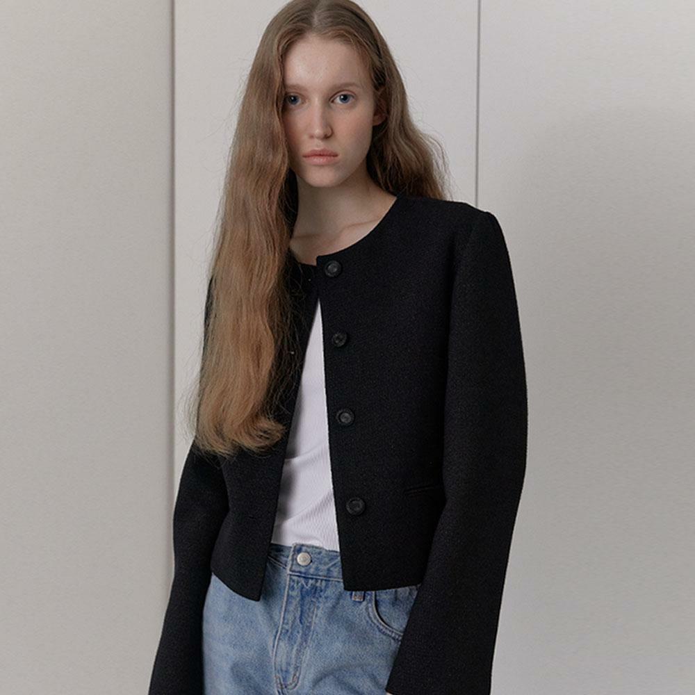 Classic Tweed Jacket (Black) - HAGO(하고)