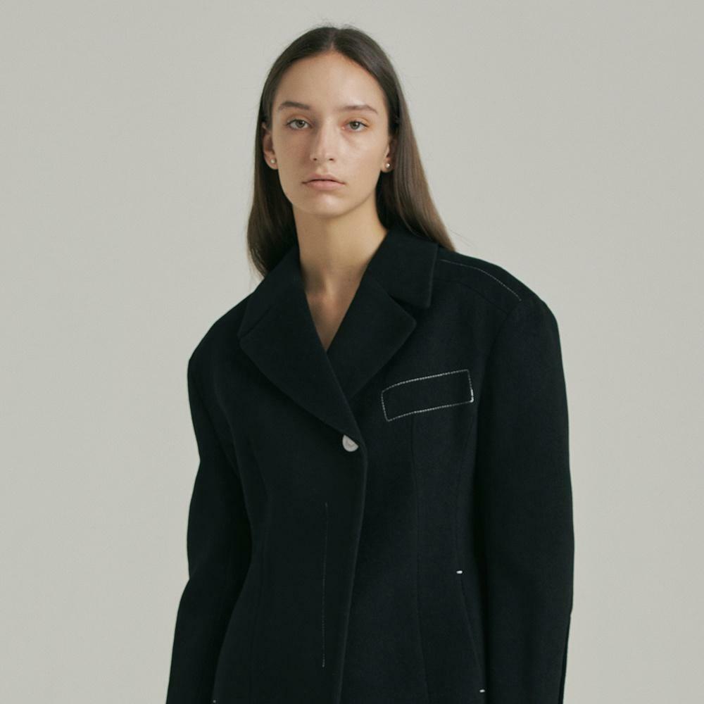 Signature Audery Wool Jacket_BLACK - HAGO(하고)