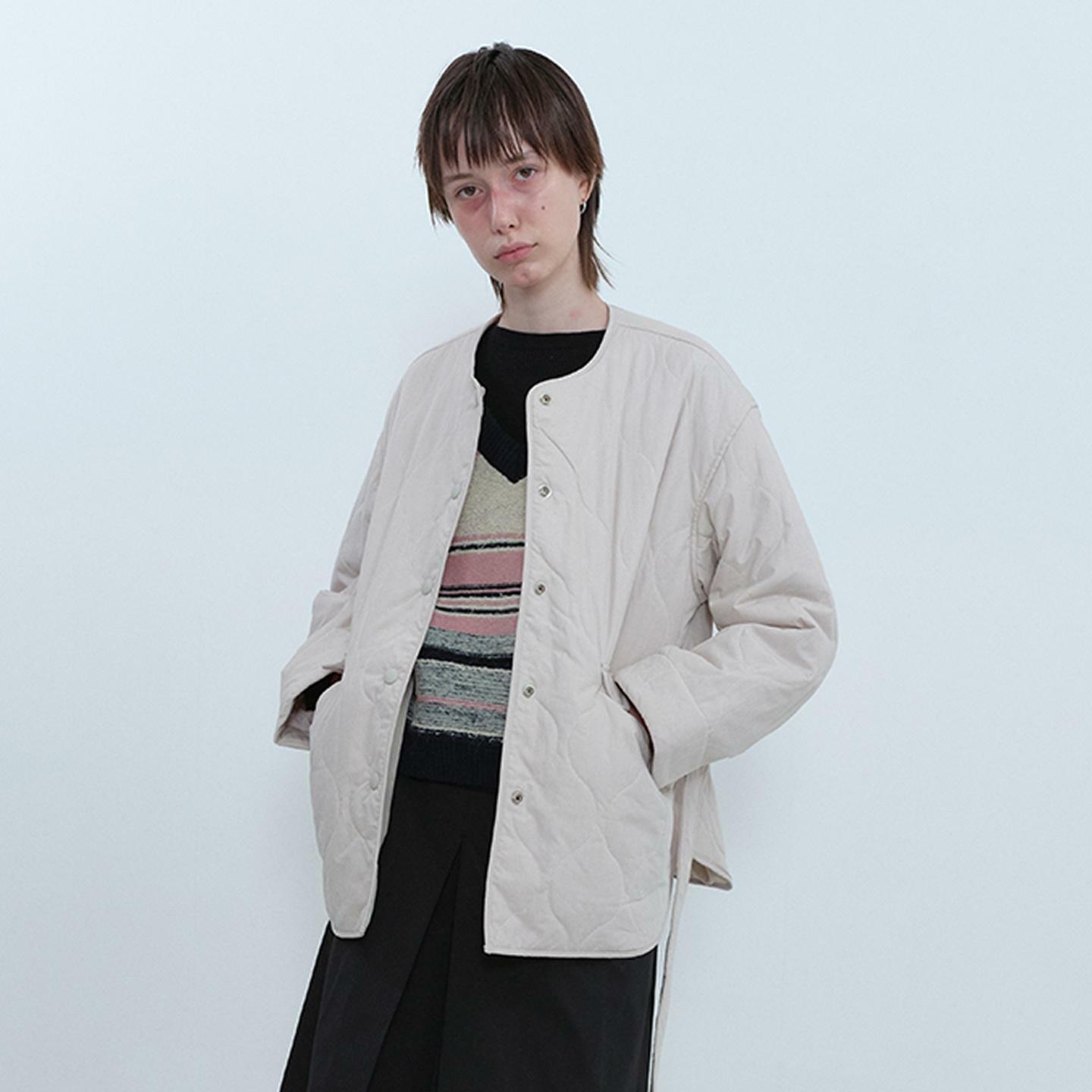 Belted Half Padding_LIGHT BEIGE - 하고(HAGO)