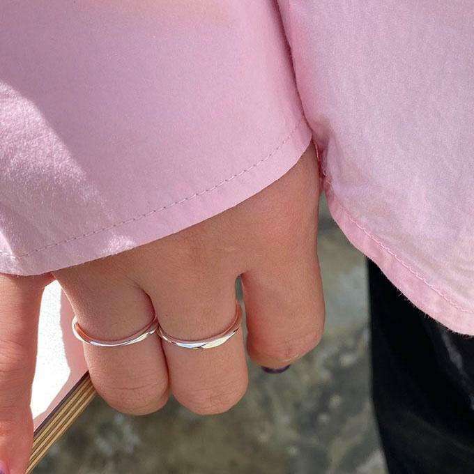 Cinq.silver.197 / wellen layered ring (silver) - HAGO(하고)