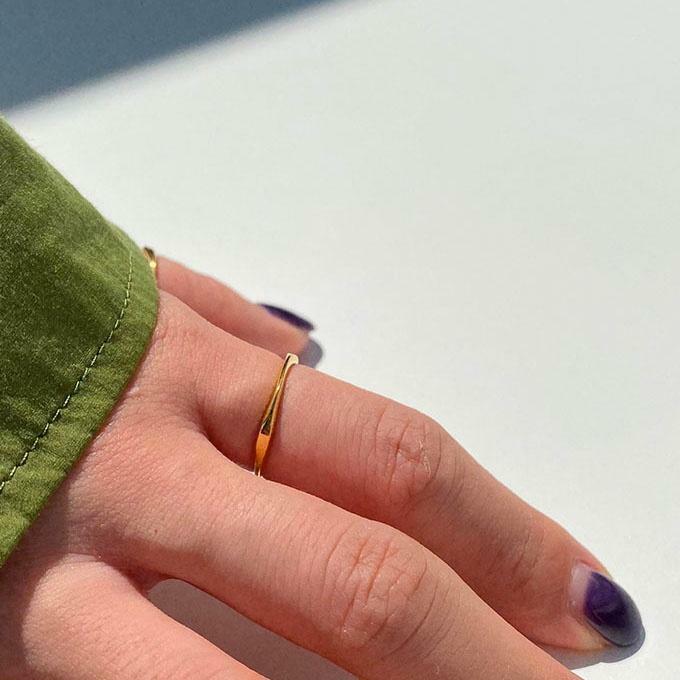 Cinq.silver.197 / wellen layered ring (gold ver.) - HAGO(하고)