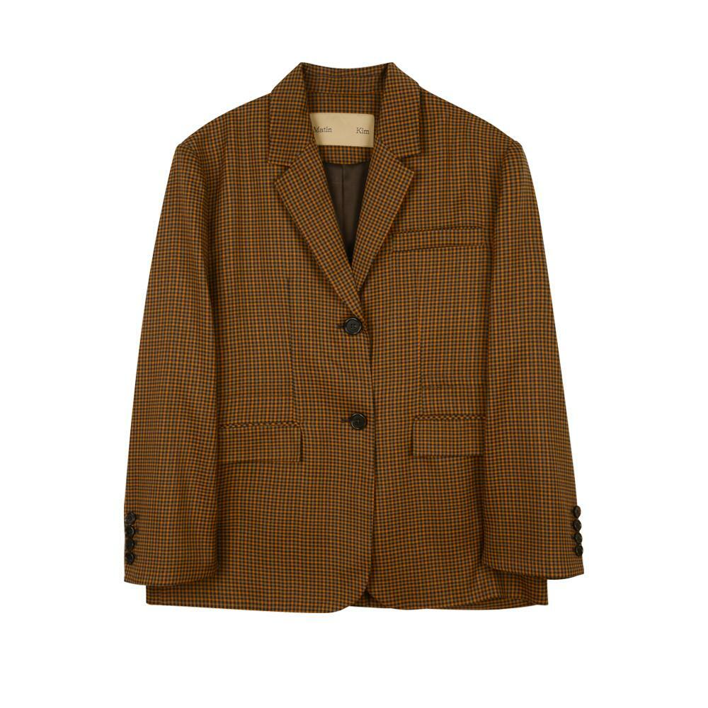 GUN CLUB CHECK JACKET IN BROWN - 하고