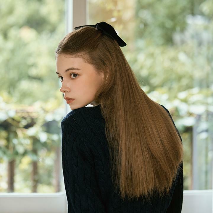 ANC SATIN VELVET RIBBON HAIRPIN - BLACK - HAGO(하고)