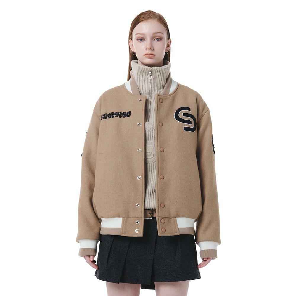 LOGO CAMPUS VASITY JACKET / BEIGE - 하고(HAGO)