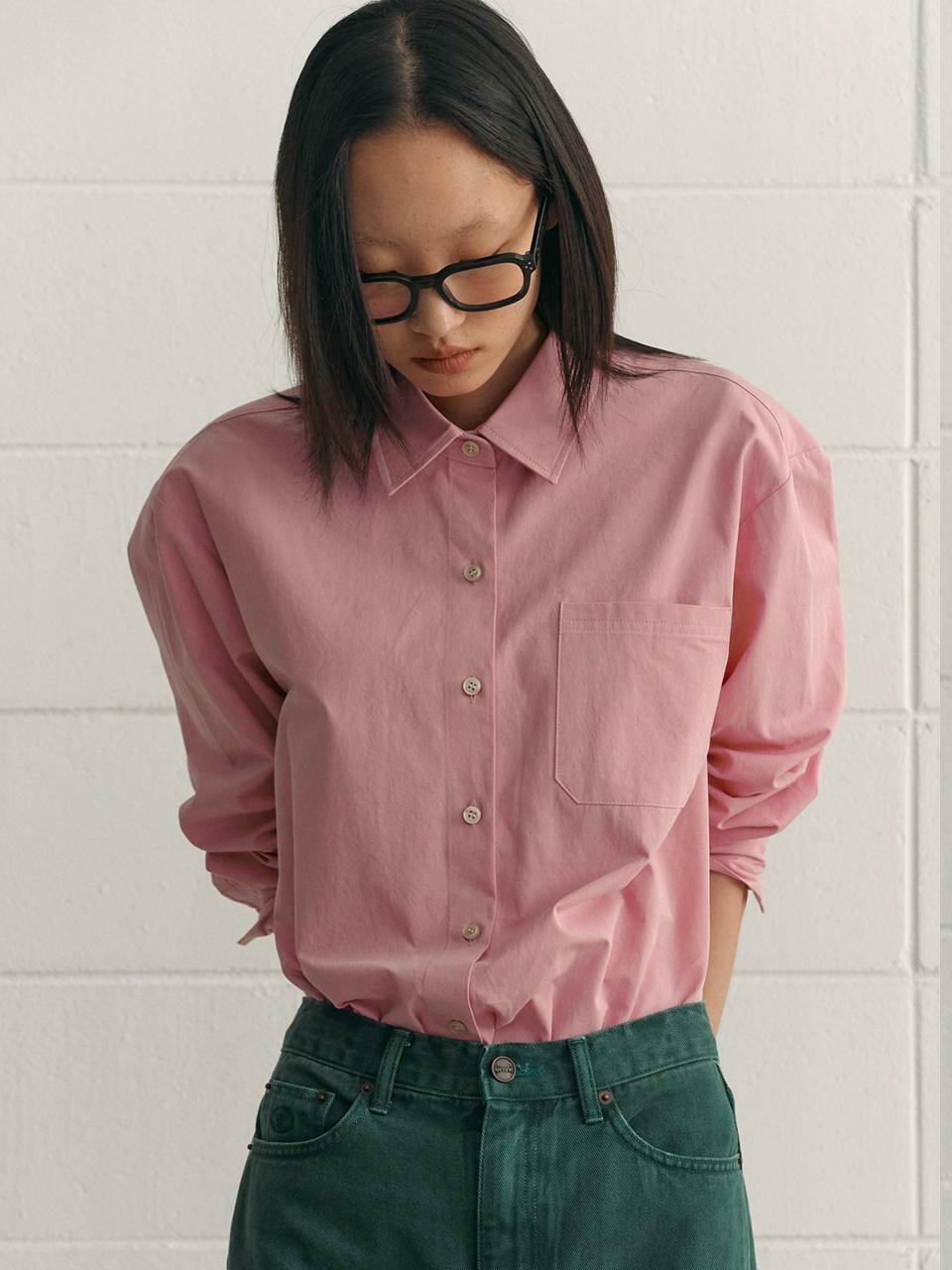 Poplin Logo Shirts (Vintage Pink) - HAGO(하고)
