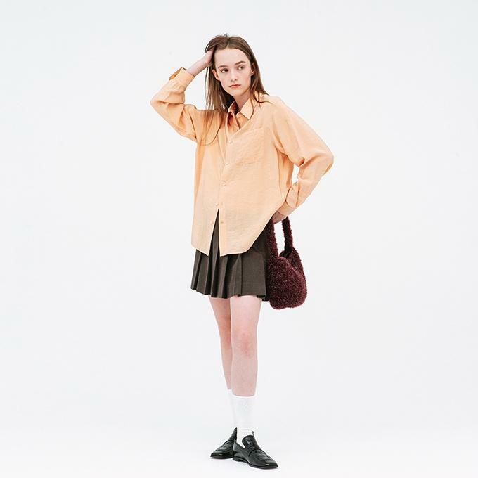 Silky Shirt in Apricot - HAGO(하고)
