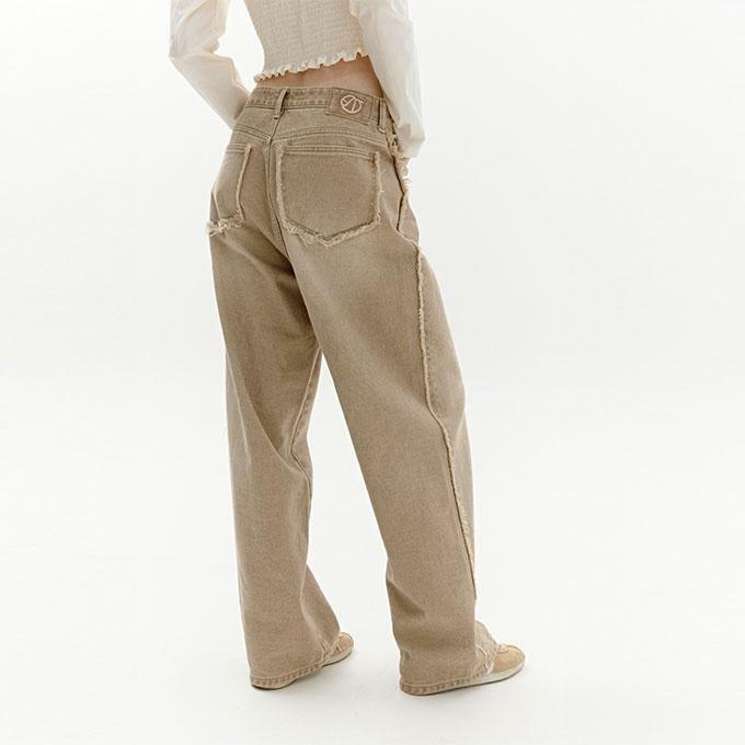 DAMAGE WASHING DEMIN PANTS [BEIGE] - 하고