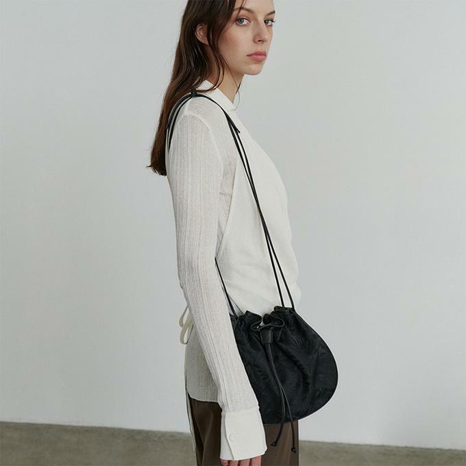 Shoulder pouch - Black jacquard - HAGO(하고)