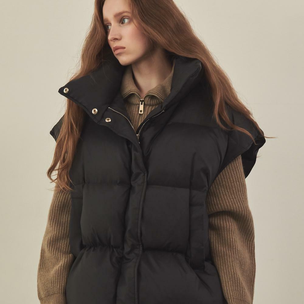 RR DUCK DOWN PADDING VEST BLACK - HAGO(하고)