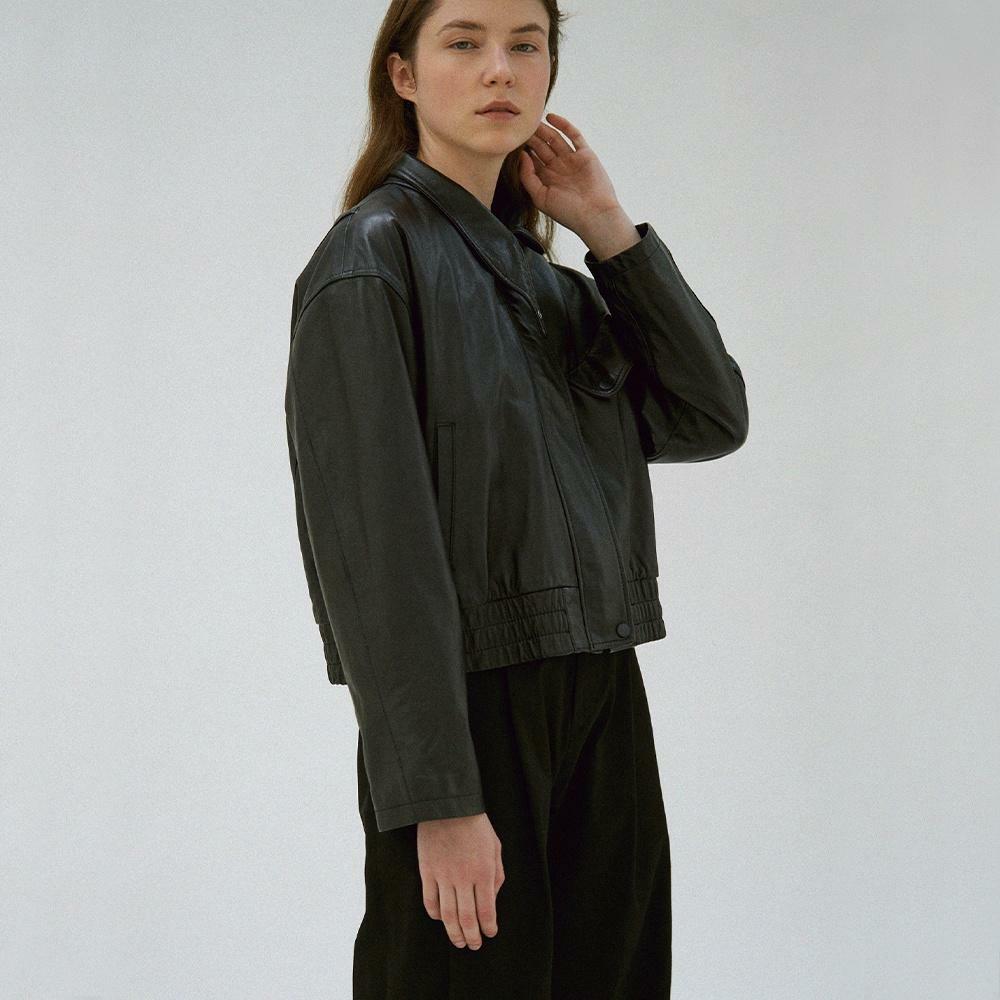 Ronde Leather Jacket (Black) - HAGO(하고)