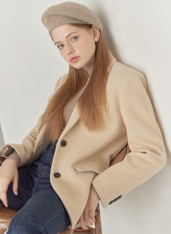 BASIC TWO BUTTON WOOL JACKET (BUTTER) - HAGO(하고)