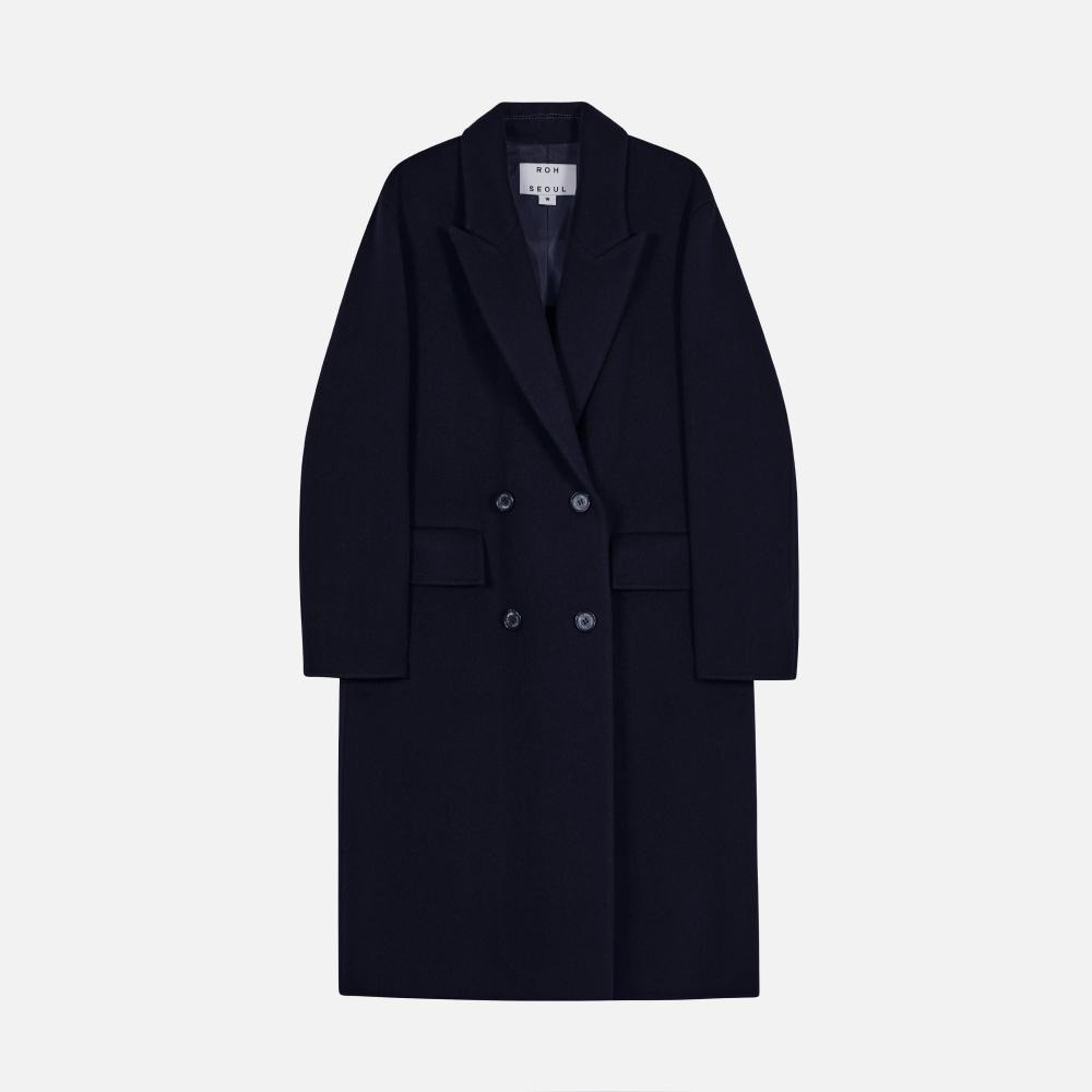 Wool Double Coat Navy - HAGO(하고)