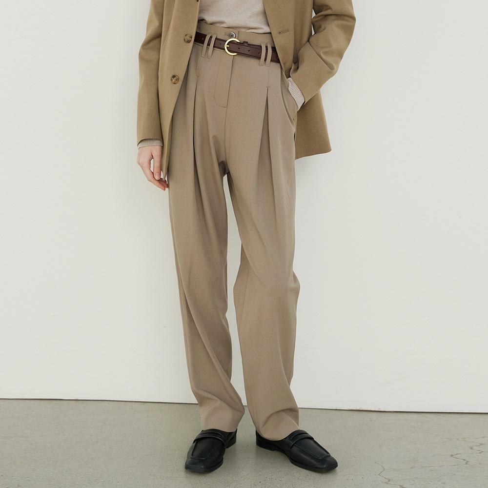 DIANE ONE TUCK PANTS (BEIGE) - HAGO(하고)