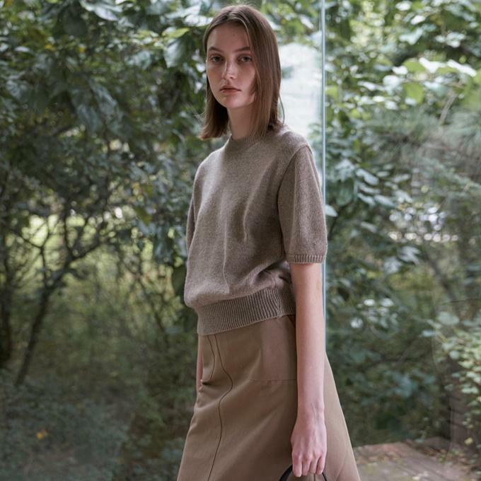 Volume half Knit - Beige - HAGO(하고)