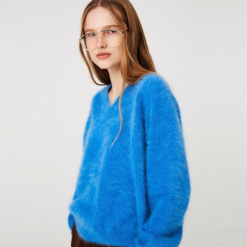 Premium Angora Sweater / Bice Blue - 하고