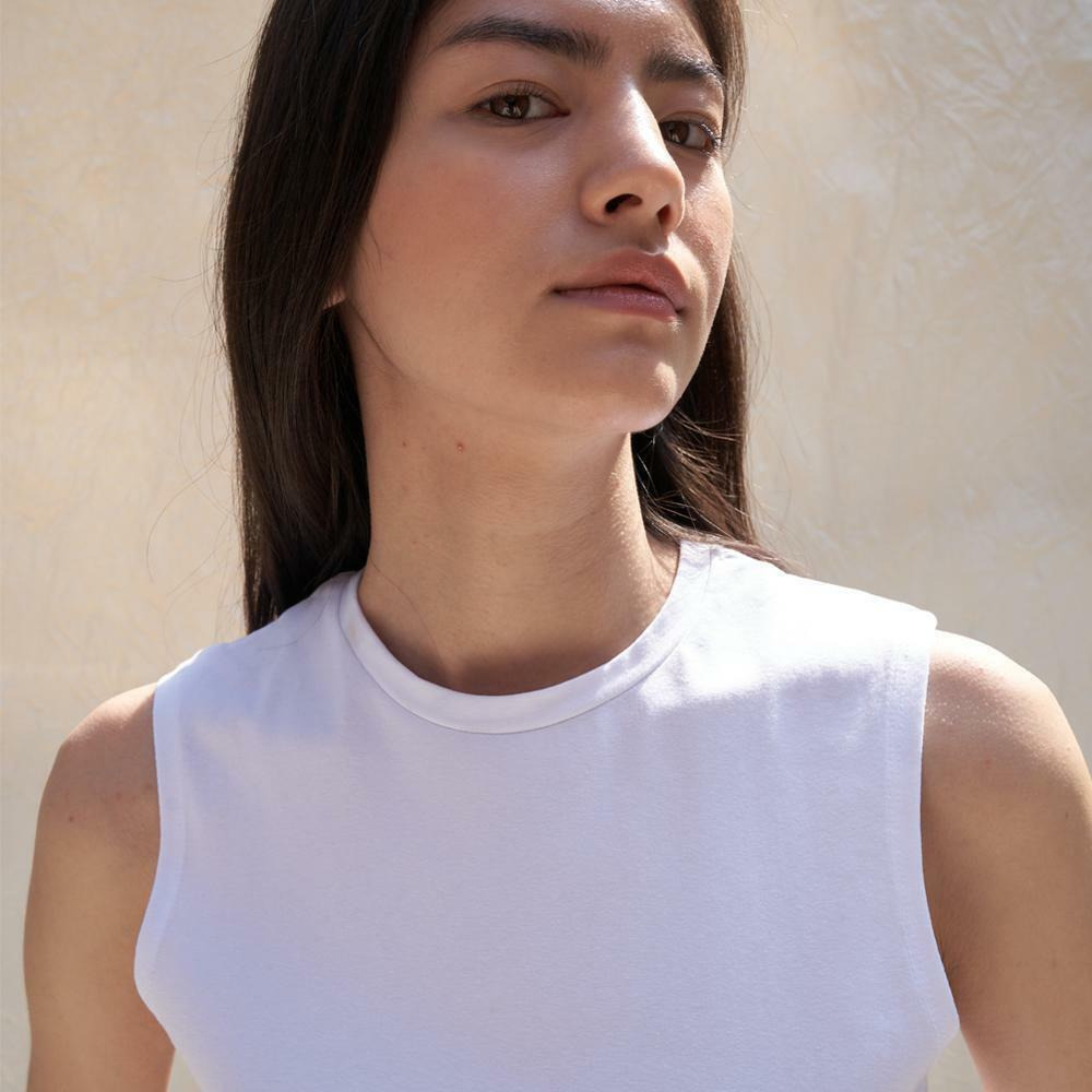 r e Easy Round Sleeveless Crop Top_WHITE - HAGO(하고)