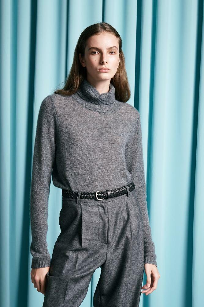 Cashmere Knit Turtleneck - Charcoal Gray - HAGO(하고)