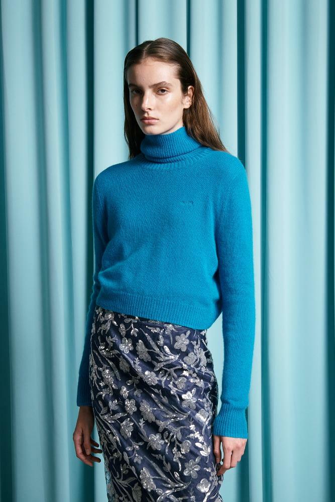 Cashmere Knit Turtleneck - Blue - HAGO(하고)