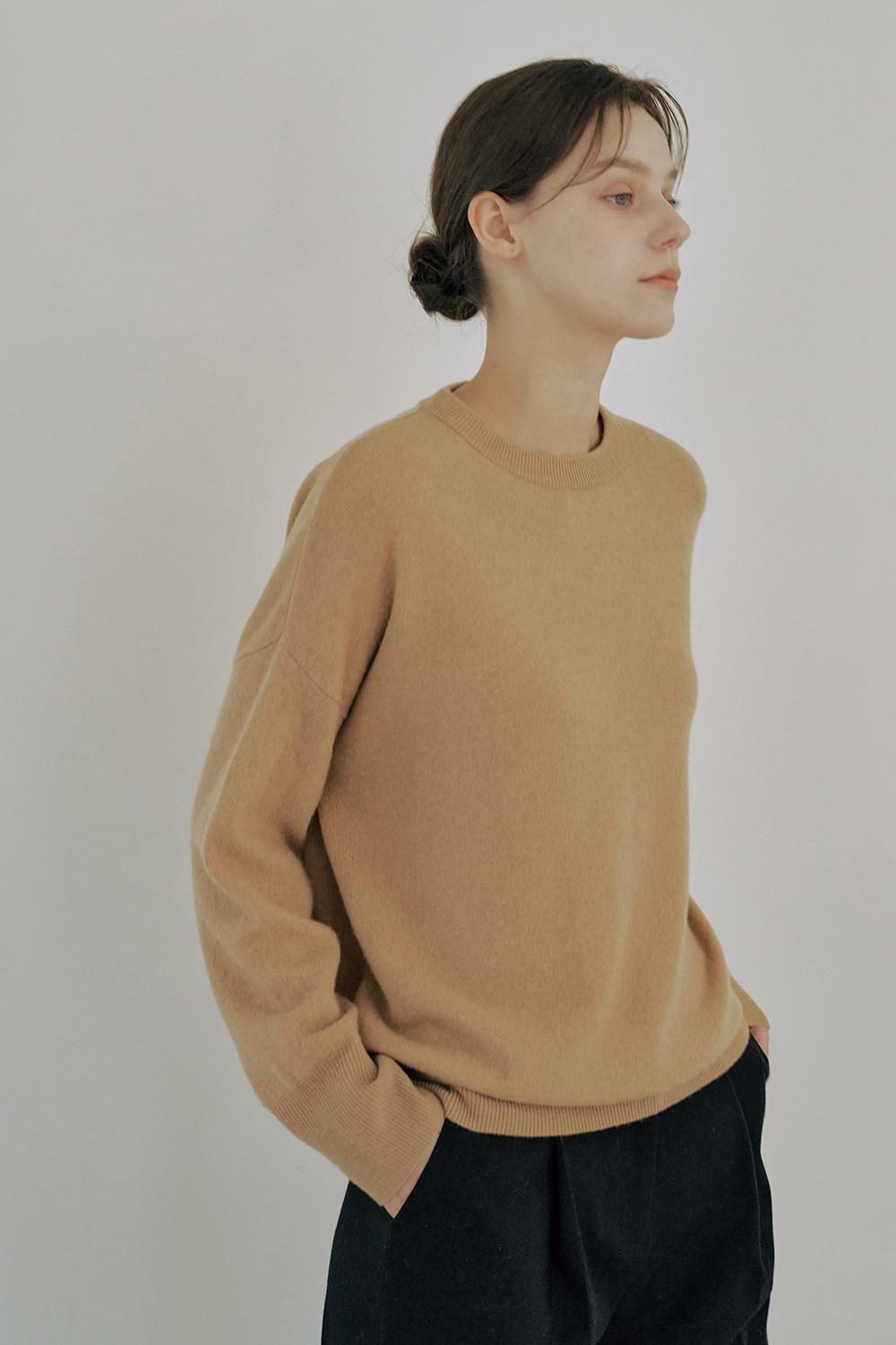 CASHMERE BASIC KNIT - Camel - HAGO(하고)