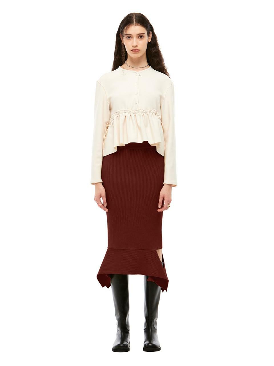 Ashe Knit Mermaid Skirt_Wine - 하고