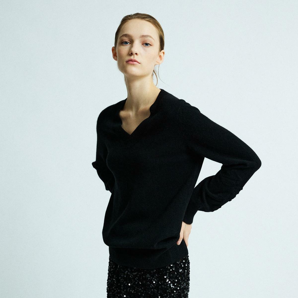 Boucle Stitch Point Pullover Black - HAGO(하고)