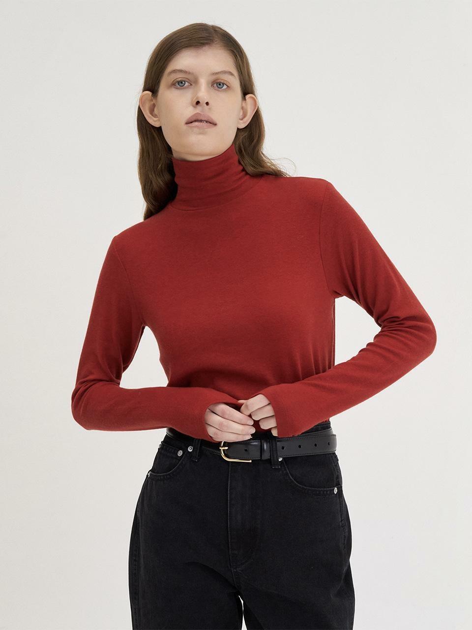 CO BASIC WOOL POLA T_RED - 하고(HAGO)