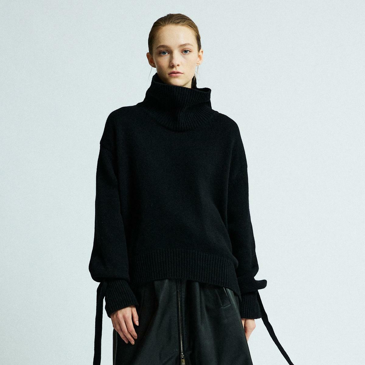 String Point Knit Pullover Black - HAGO(하고)