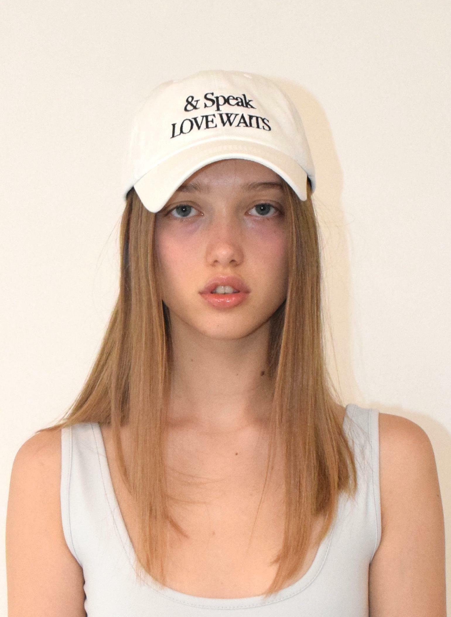 '& SPEAK LOVE WAITS' CAP WHITE - HAGO(하고)