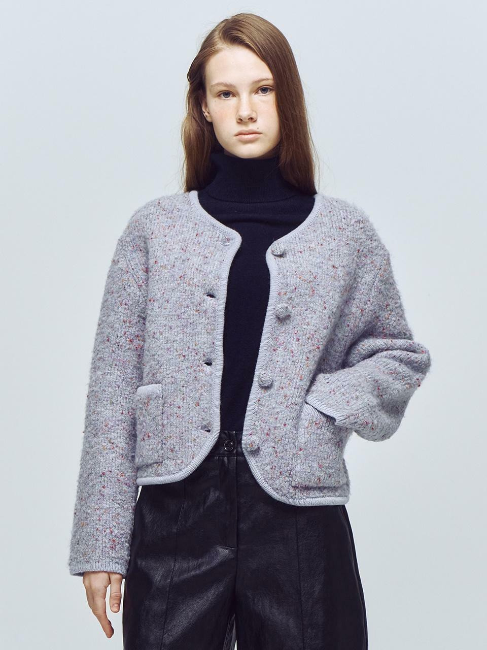 Boucle Yarn Knit Jacket VC239OCD003M - 하고(HAGO)