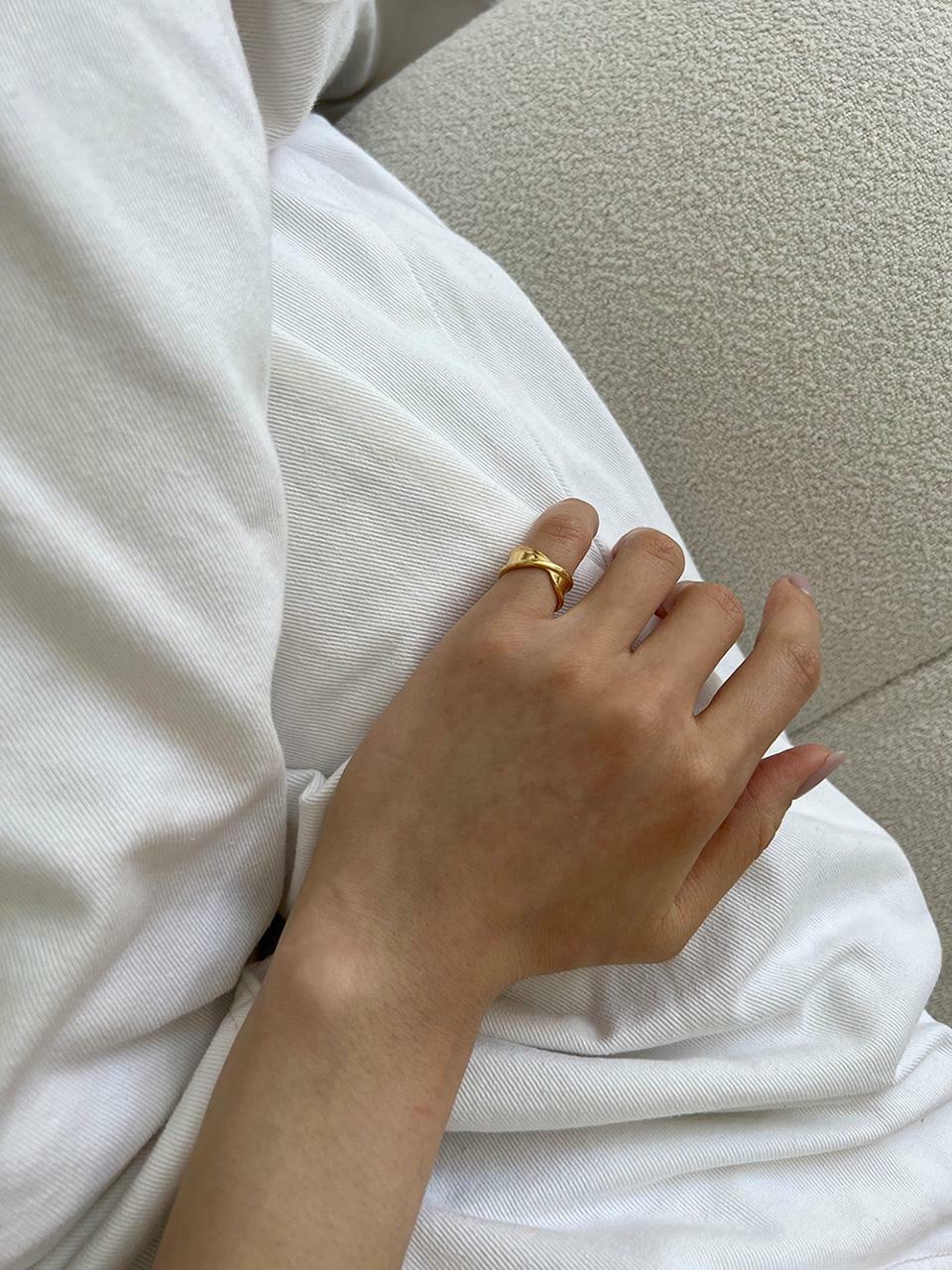 [925silver] Flat tips ring (silver) - 하고(HAGO)