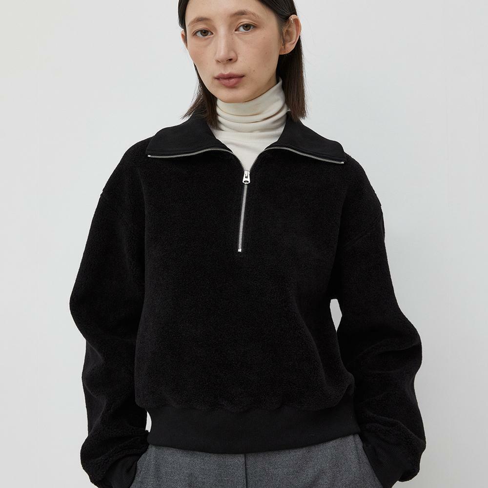 SEARING COLLAR SWEATSHIRTS - BLACK - HAGO(하고)