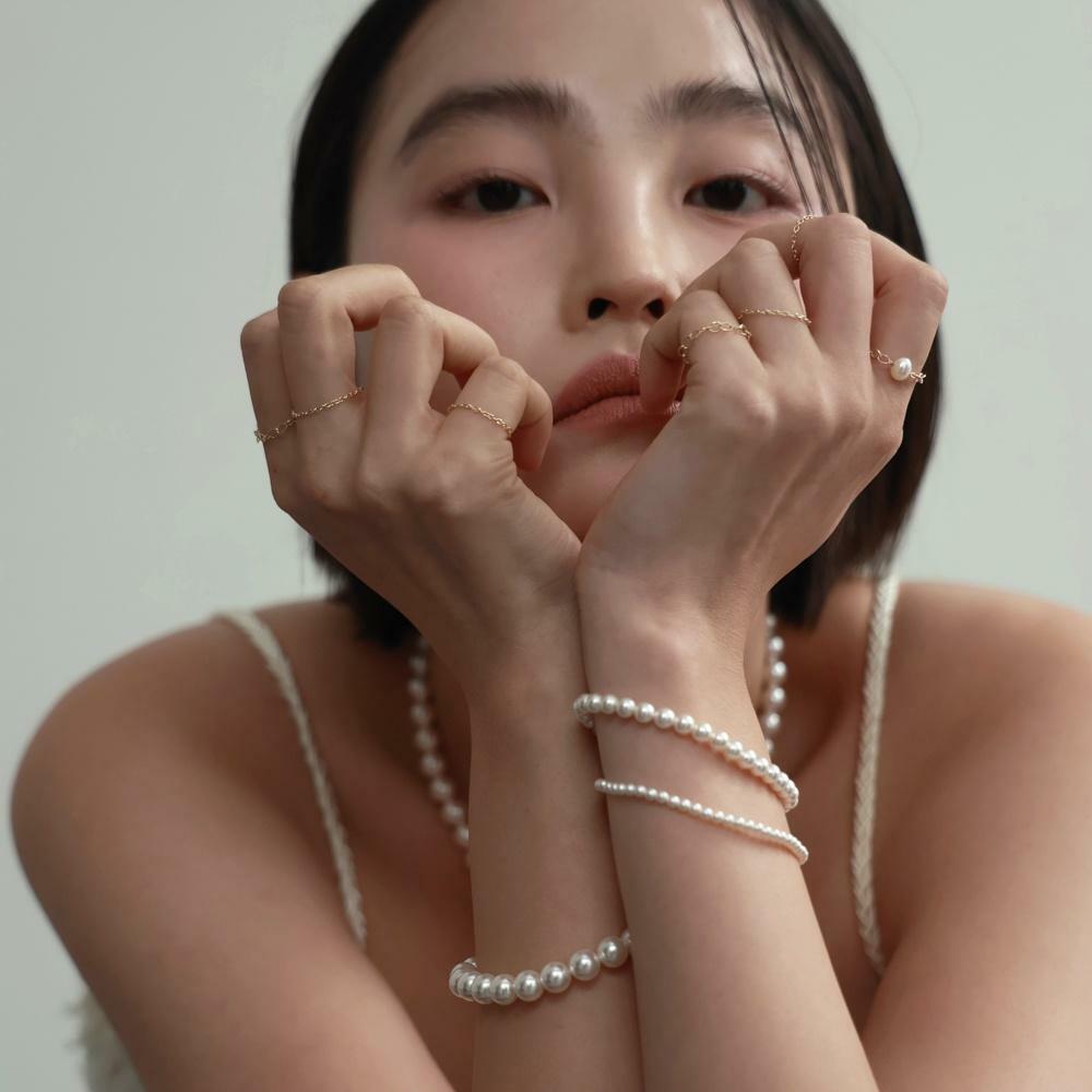 3mm pearl bracelet (L size) - HAGO(하고)