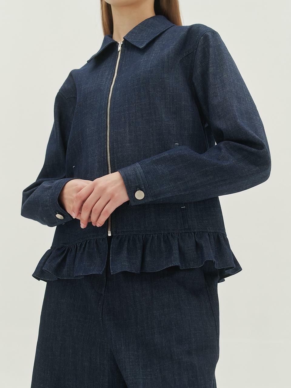 frilled denim jacket - 하고