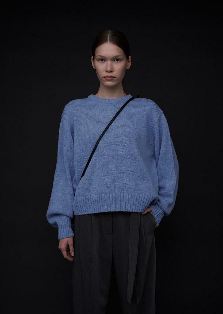 Alpaca Crewneck Sweater Dodger Blue - HAGO(하고)
