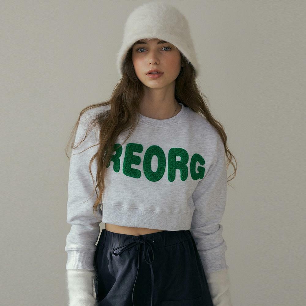 DRO FUR LOGO CROP SWEATSHIRTS WHITE GREY - 하고(HAGO)