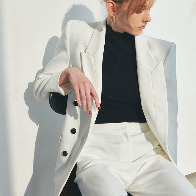 Corduroy Panel Double Button Jacket - HAGO(하고)