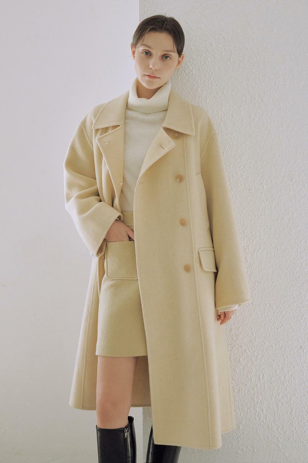 DOUBLE BUTTON COAT -Butter - HAGO(하고)