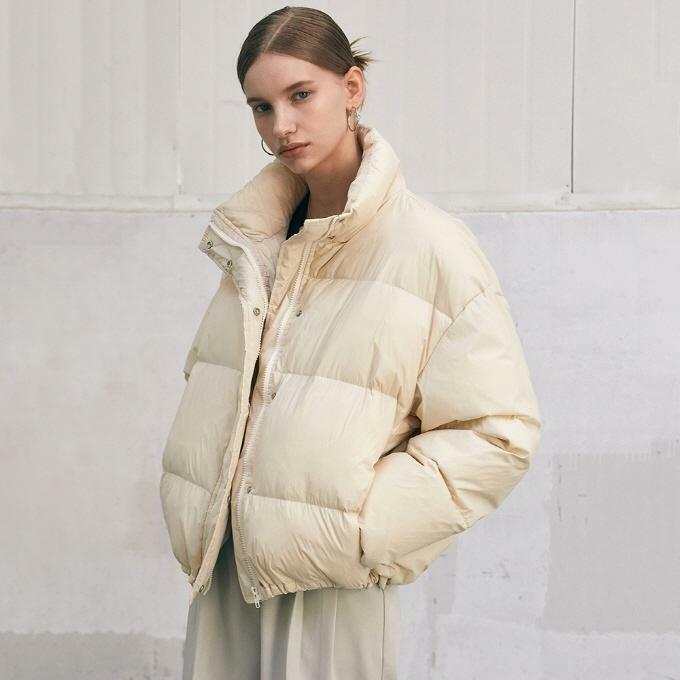 HIGH NECK DUCK DOWN OVER PADDING_CREAM - HAGO(하고)