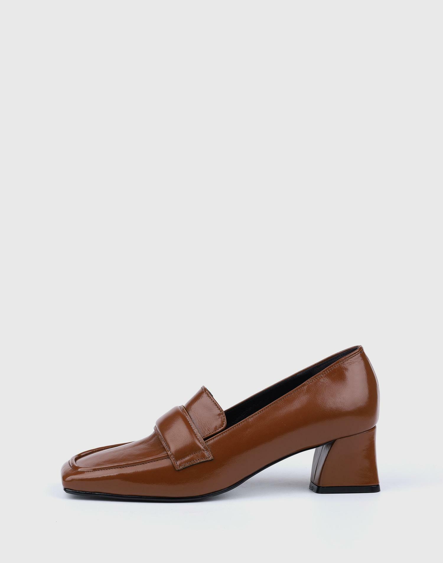 SQUARE TOE LOAFER_TAN 5cm - HAGO(하고)