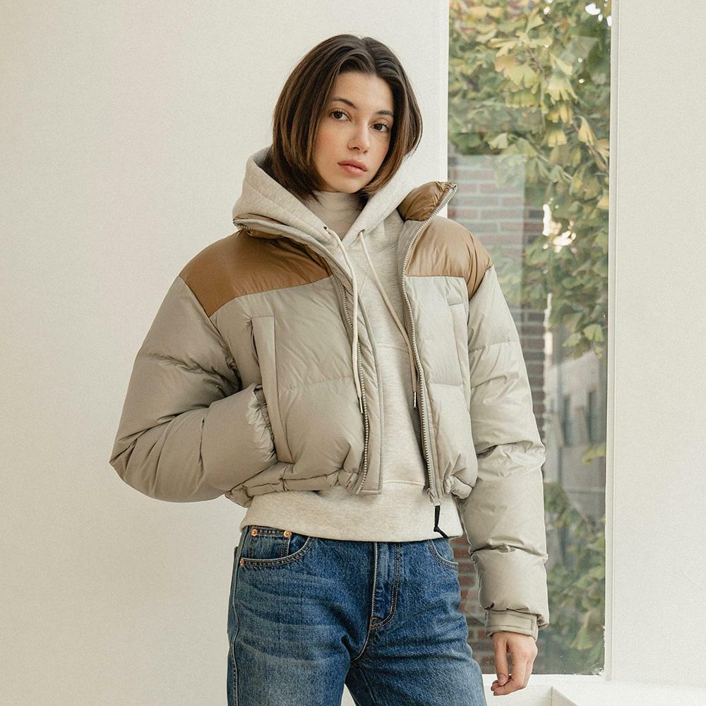 PD4103 Duckdown padding jumper_Grayish beige - HAGO(하고)