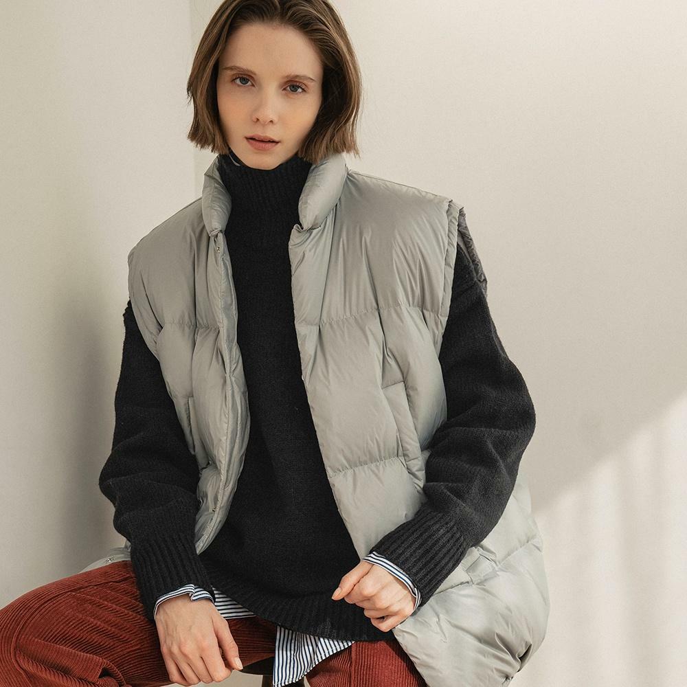 PD4101 Duckdown padding vest_Silver gray - HAGO(하고)