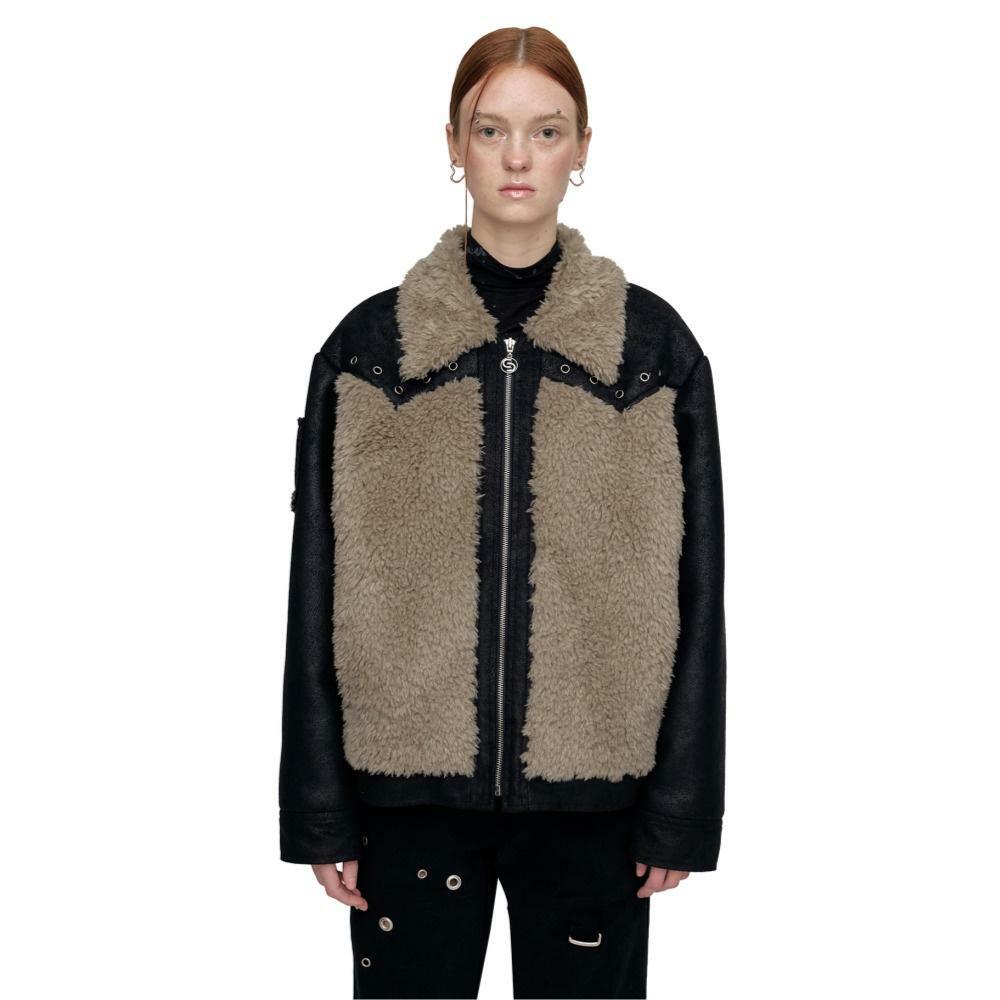 BULKY FUR COLLAR SHEARLING JACKET / BLACK - HAGO(하고)