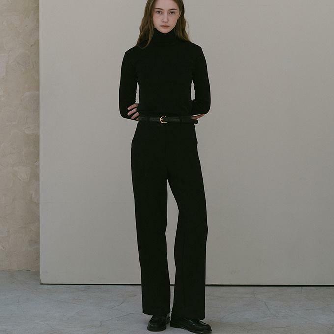 Button point Slacks - Black - HAGO(하고)