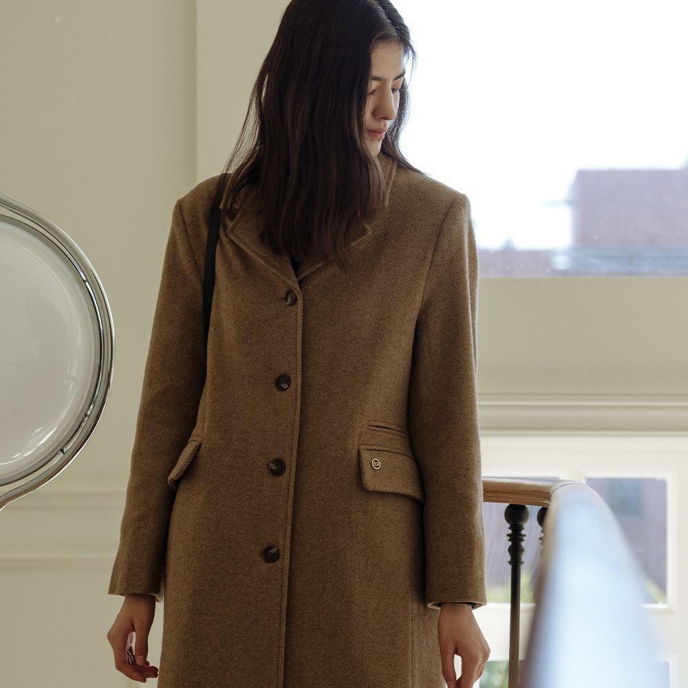 Herringbone wool coat_Brown - HAGO(하고)