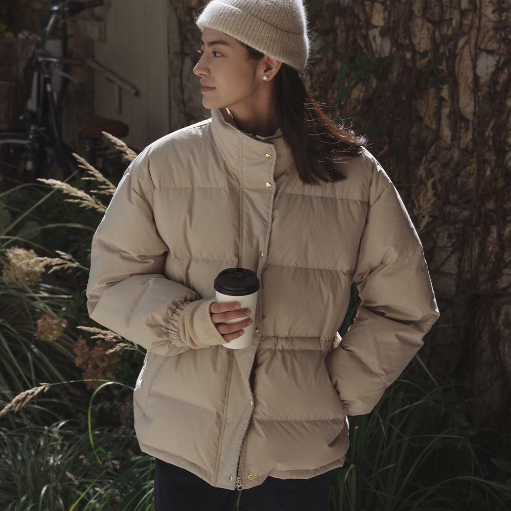 High neck duck down padding_Beige - HAGO(하고)