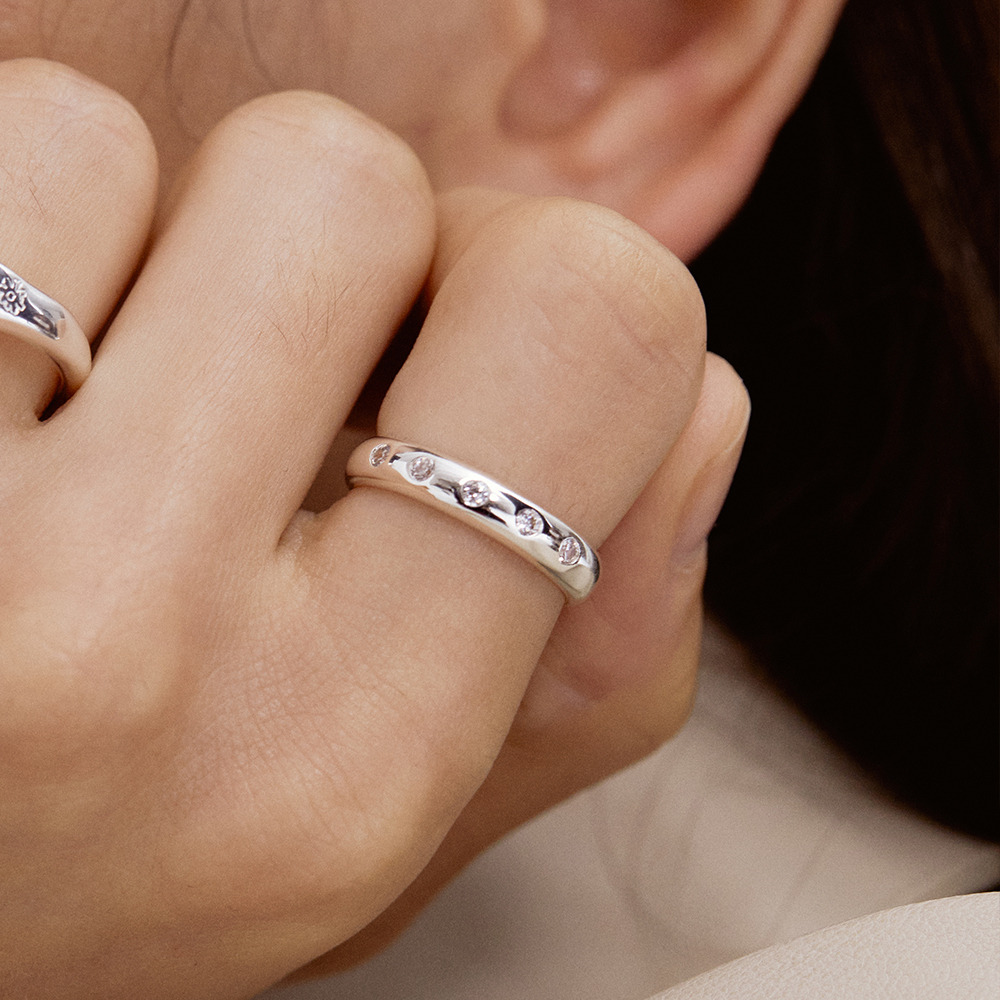 (SILVER925) Dot Cubic Ring CR1819 - 하고(HAGO)