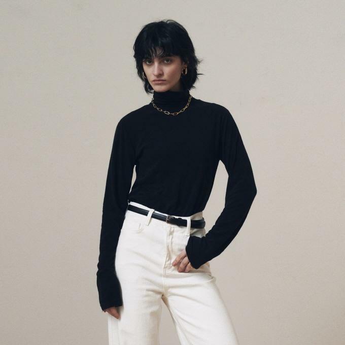 Basic Soft Wool TurtleNeck T-Shirts (Black) - HAGO(하고)