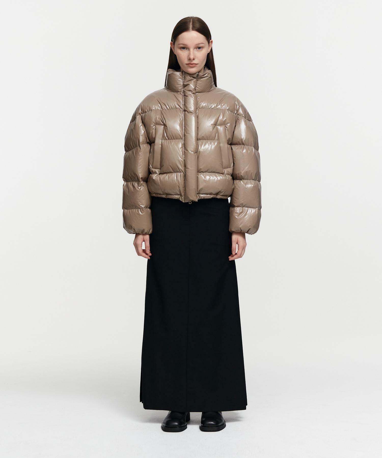 [주말특가]GLOSSY PADDING JACKET (BEIGE) - 하고(HAGO)