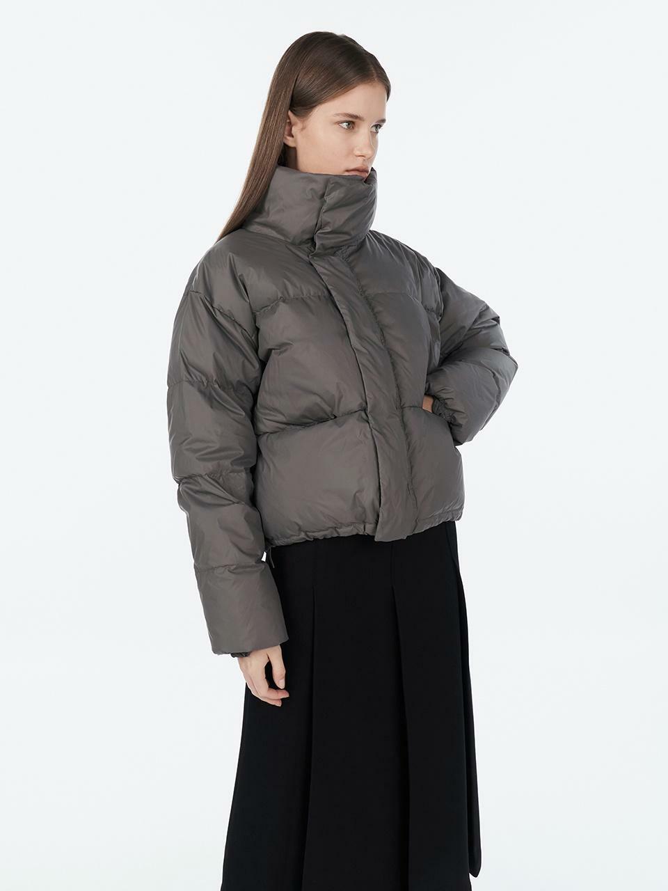 Cropped duck down padding _ Grey - HAGO(하고)